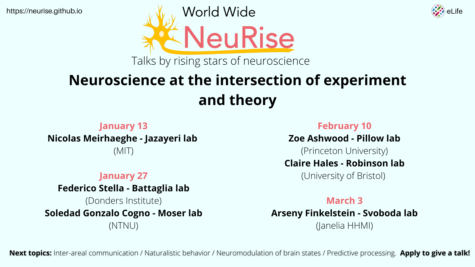 Neuroscience at the intersection of experiments and theory | WWNeuRise